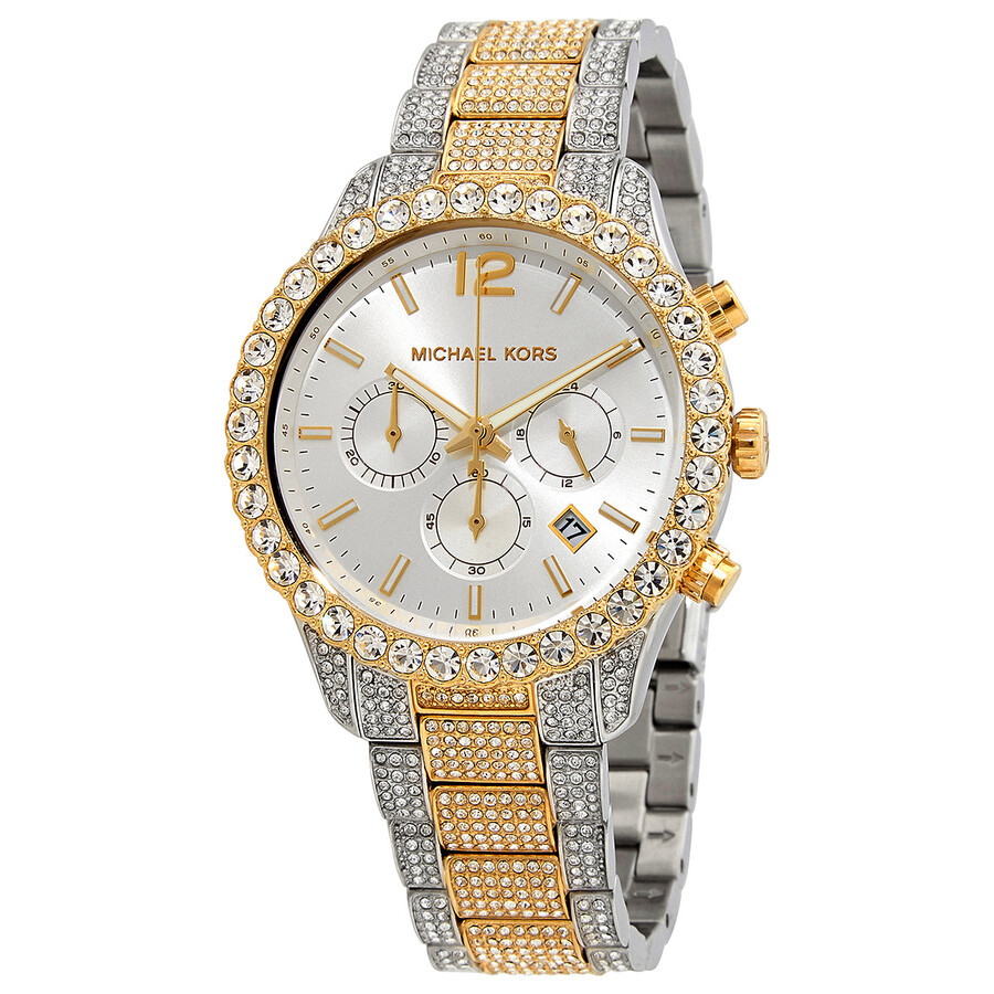 Michael Kors Layton Chronograph Quartz Crystal White Dial Ladies Watch ...