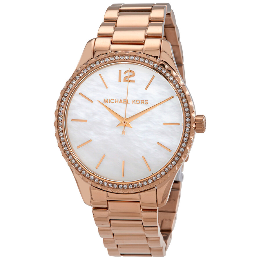 Michael Kors Layton Quartz White Dial Gold-tone Ladies Watch MK6870 ...
