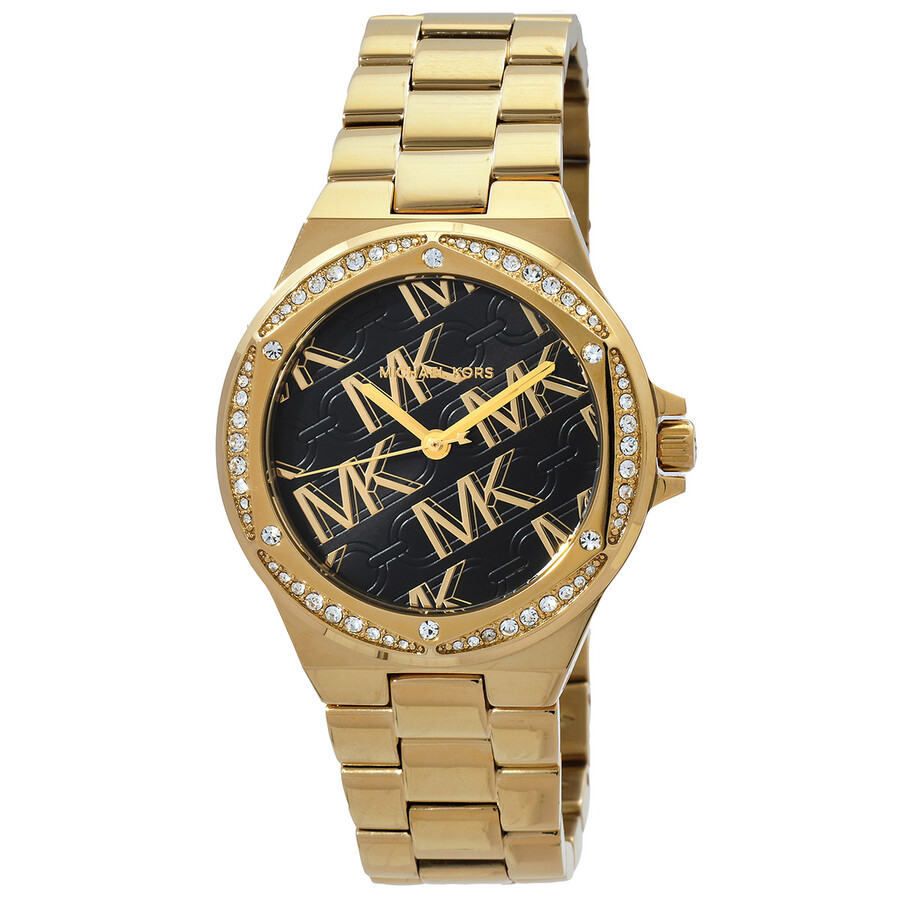 Michael Kors Lennox Quartz Crystal Black Dial Ladies Watch MK7404 ...