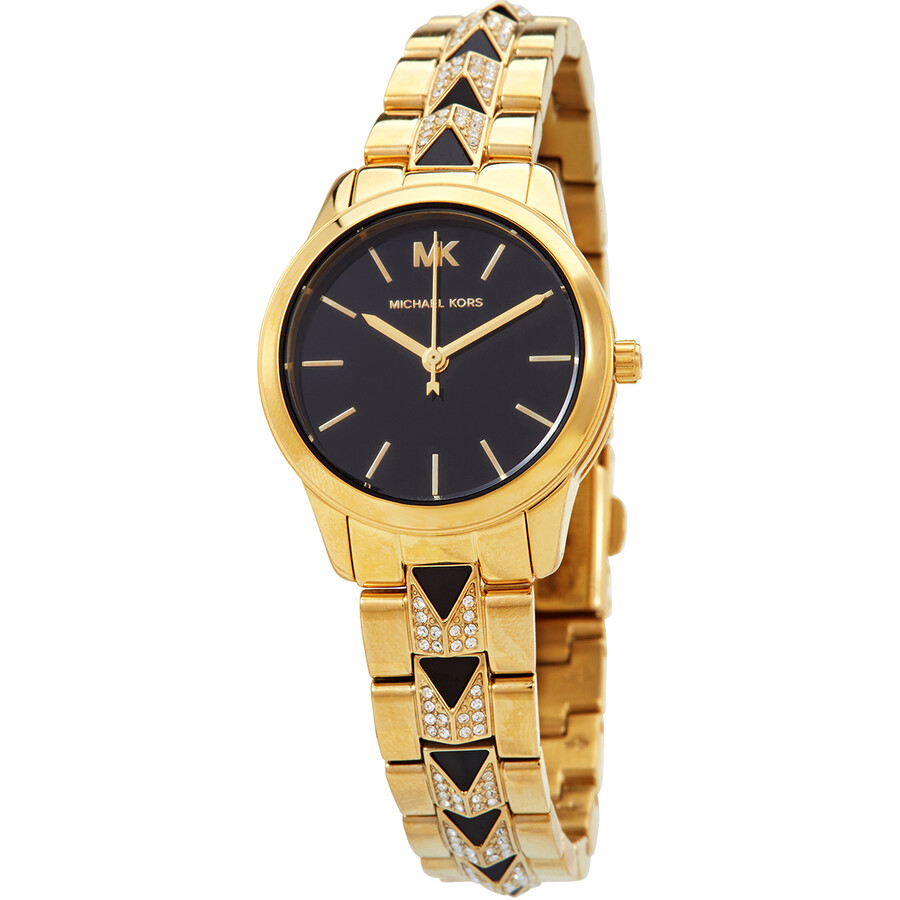 Michael Kors Runway Mercer Quartz Black Dial Ladies Watch MK6672 ...