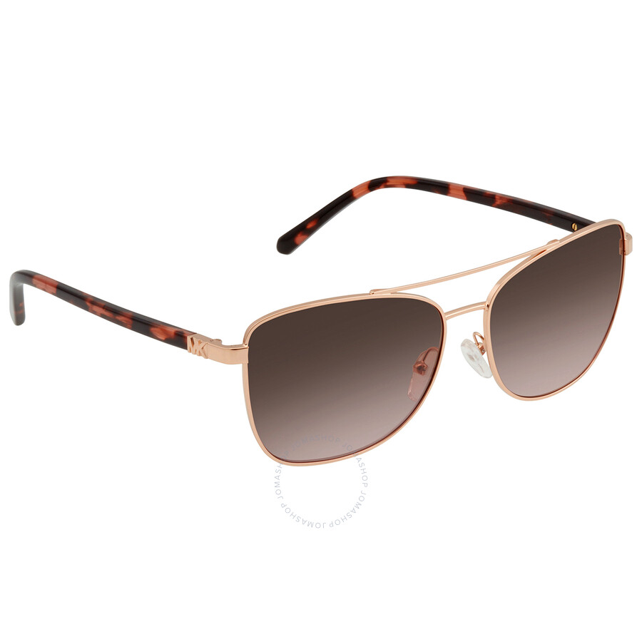 Michael Kors Stratton Brown Rose Gradient Pilot Ladies Sunglasses ...