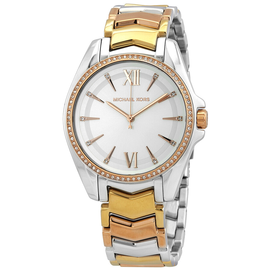 Michael Kors Whitney Crystal White Sunray Dial Ladies Watch MK6686 ...