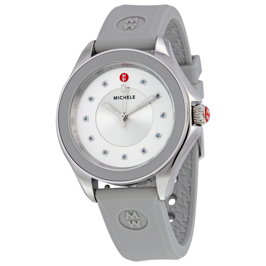 Michele Cape Silver Dial Blue Topaz Ladies Watch MWW27A000016 ...