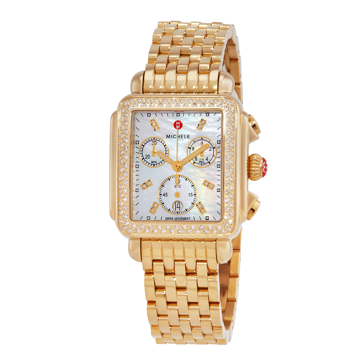 Mua Chronograph Quartz Diamond White Mother of Pearl Dial Ladies Watch ...
