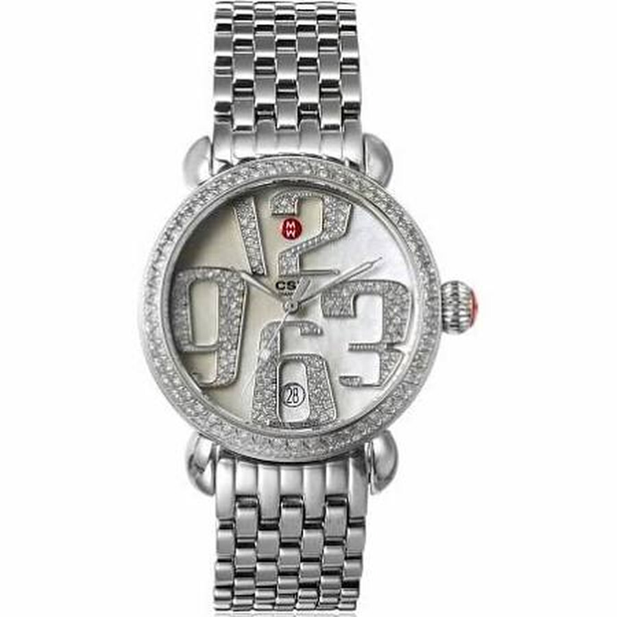 Michele CSX 36 Grand Carousel White Dial Stainless Steel Ladies Watch ...