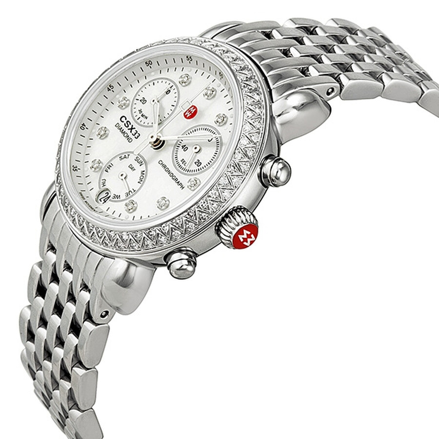 Michele CSX Chronograph Quartz Diamond Ladies Watch MWW03B000048 - CSX ...