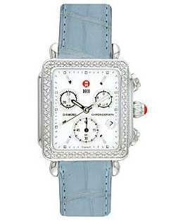 Michele Deco Diamond Light Blue Alligator Ladies Watch MWW06A000054 ...