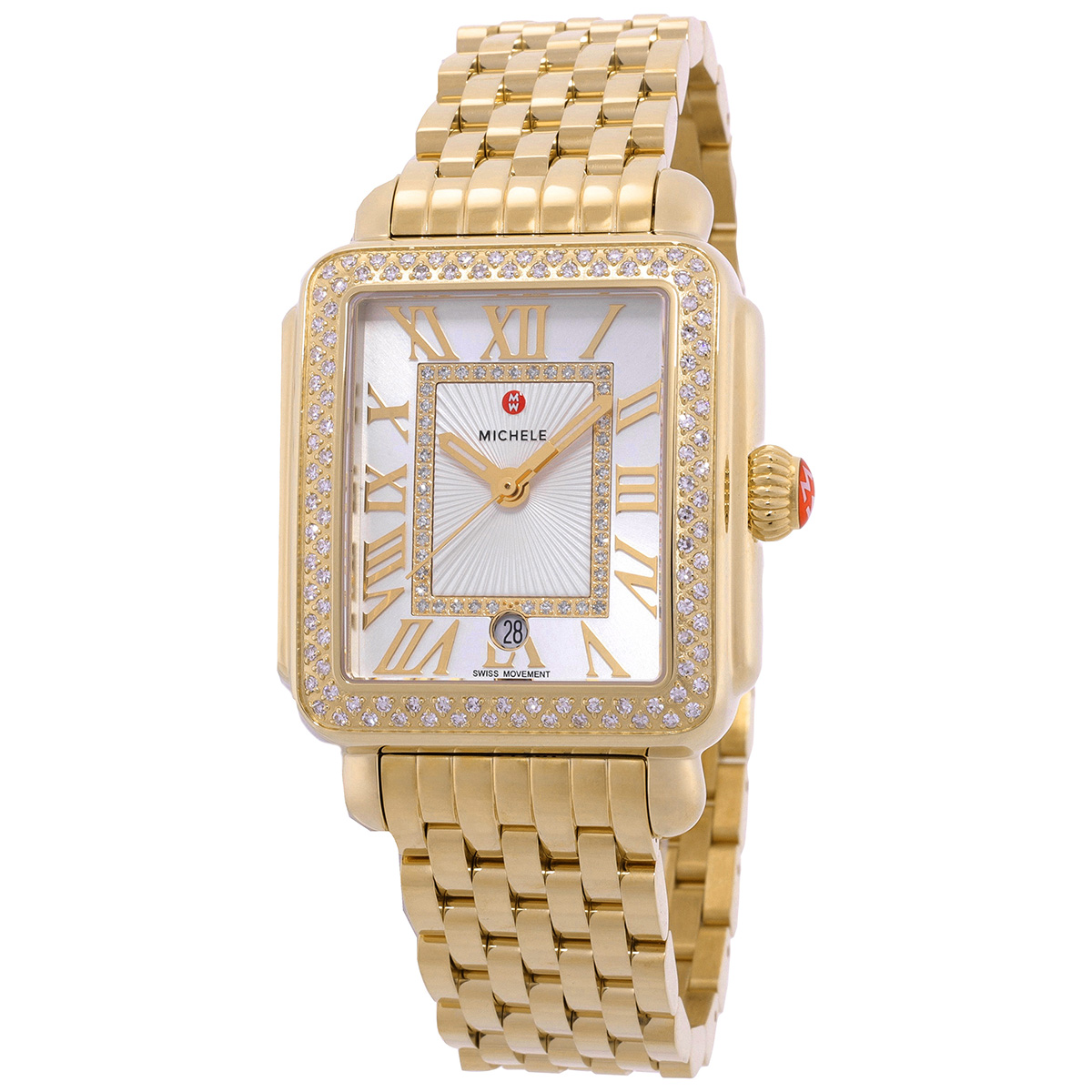 Michele Deco Madison Quartz White Silver Dial Ladies Watch MWW06T000161 ...