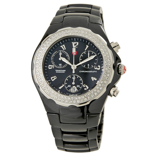 Michele Tahitian Black Ceramic Diamond Ladies Watch MWW12B000002 ...