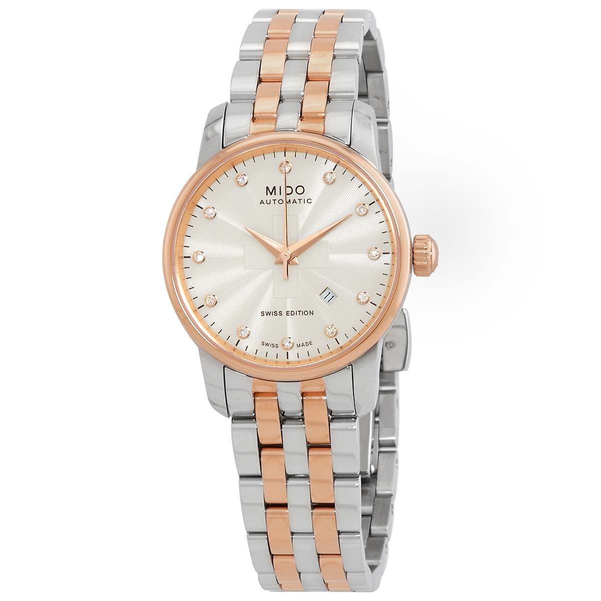 Mido Baroncelli Automatic Diamond Ivory Dial Ladies Watch M76009S71 ...