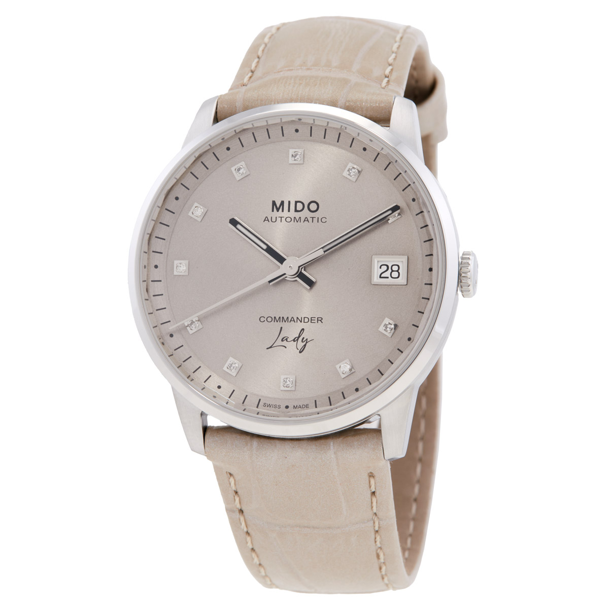 Mido Commander Lady Automatic Diamond Brown Dial Watch M0212071629600 ...