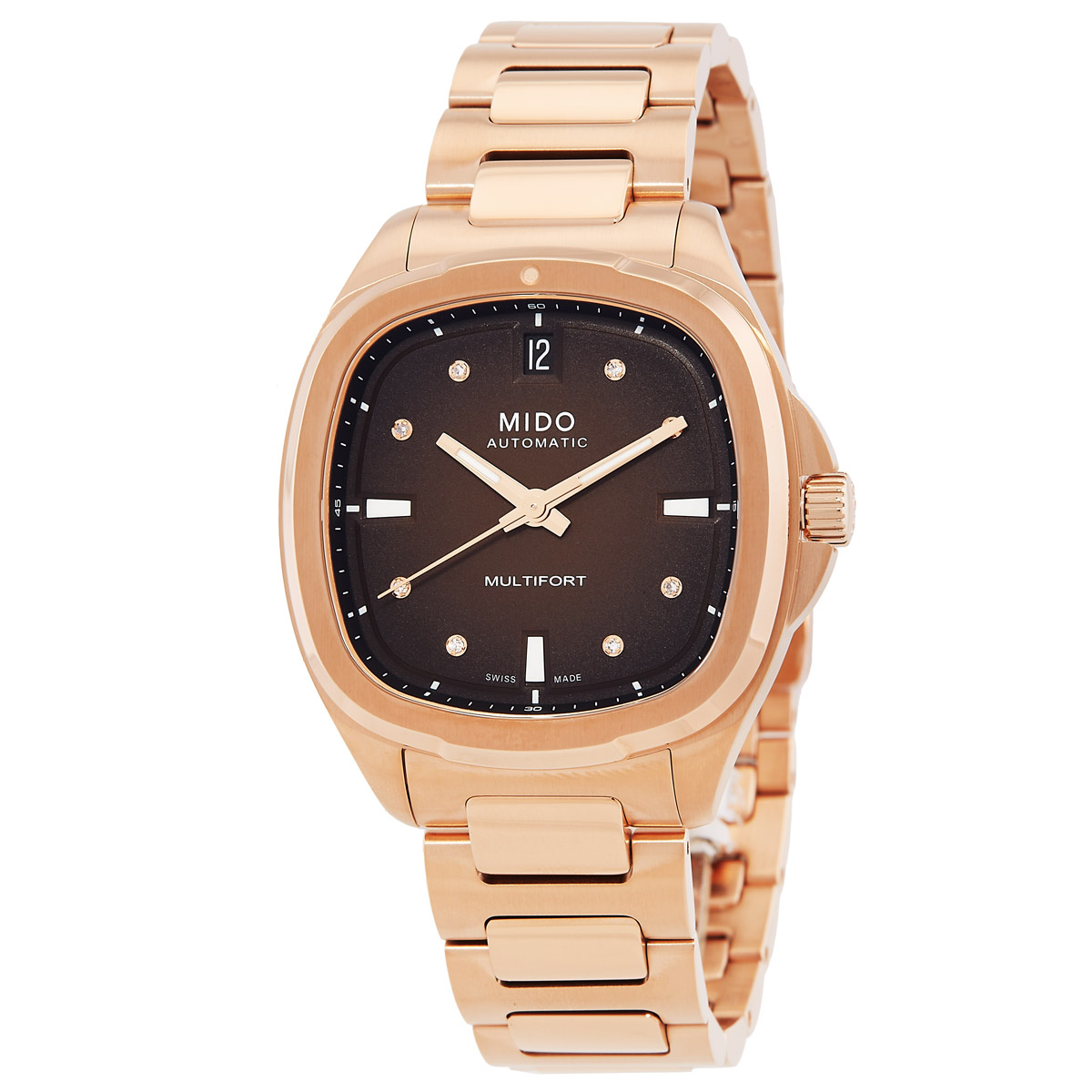 Mido Multifort TV Automatic Diamond Brown Dial Ladies Watch ...