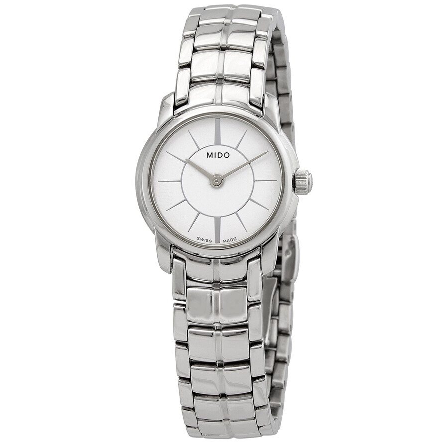 Mido Quartz Silver Dial Stainless Steel Ladies Watch M7445.4.16.1 ...