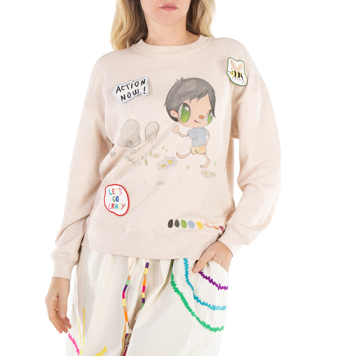 Mira Mikati Javier Printed Sweater With Velcro Patches & Pouch, Size ...