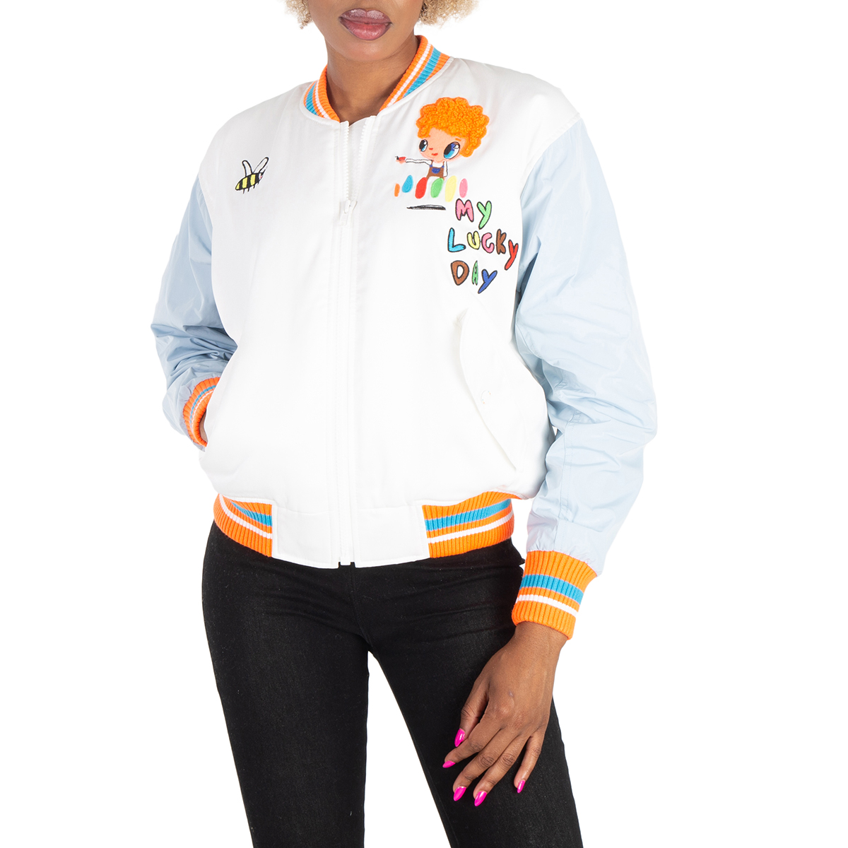 Mira Mikati X Javier Embroidered Bomber Jacket, Brand Size 34 (US Size ...