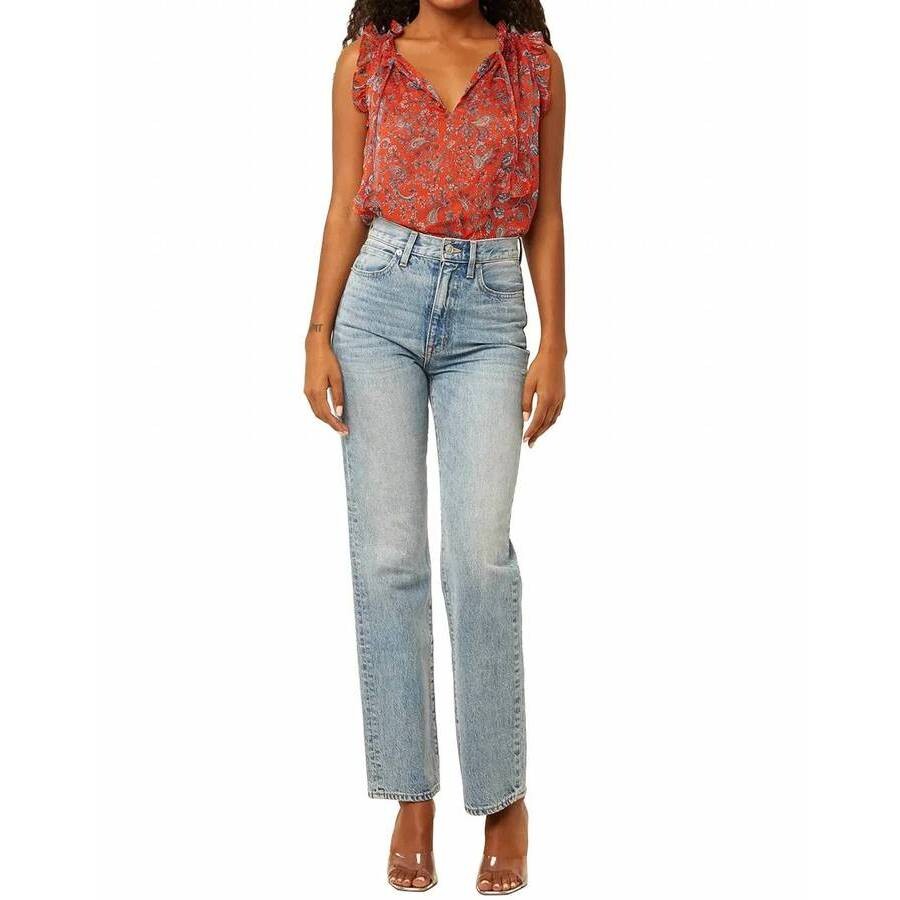 Misa Los Angeles Ladies Abril Tie Neck Top Aranciata Paisley, Size ...