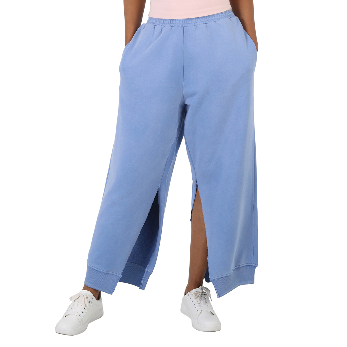 Mm6 Maison Margiela MM6 Ladies Iris Blue Sporty Open Seam Sweatpants ...