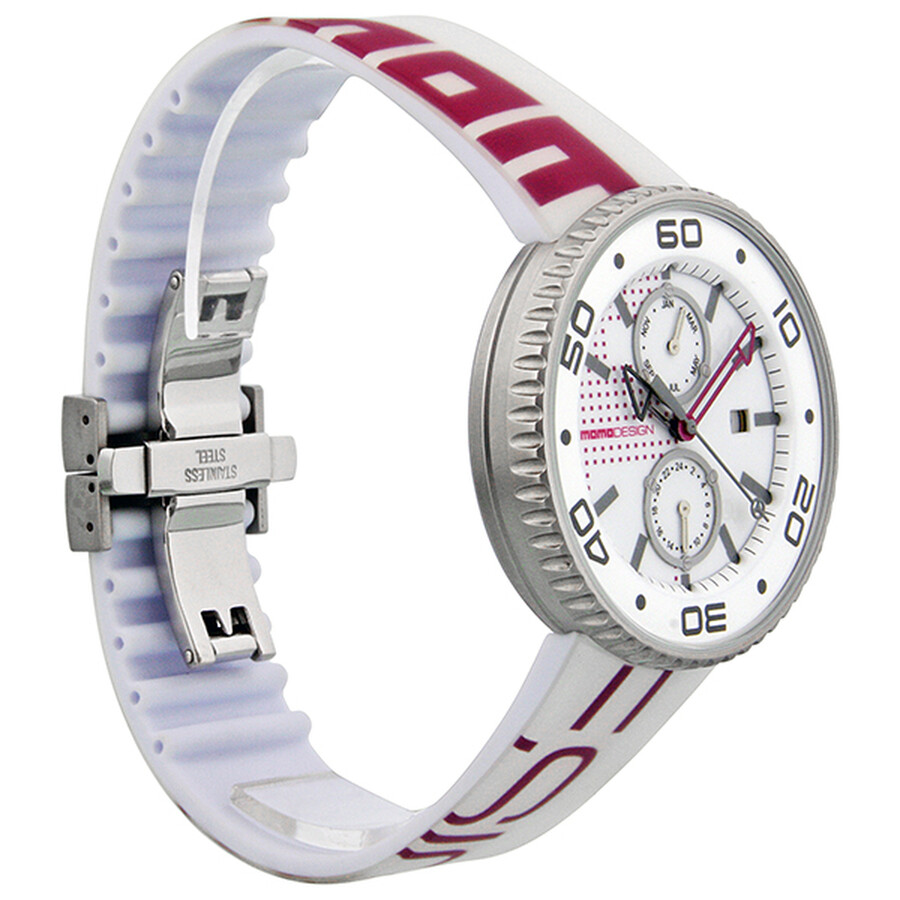 MOMO Design Jet White and Purple Dial Rubber Unisex Watch MD2187-RB ...