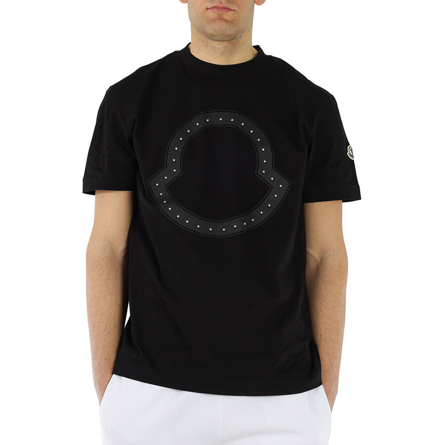 Moncler Black Studded Logo Outline Cotton Jersey T-Shirt, Size XX-Large ...