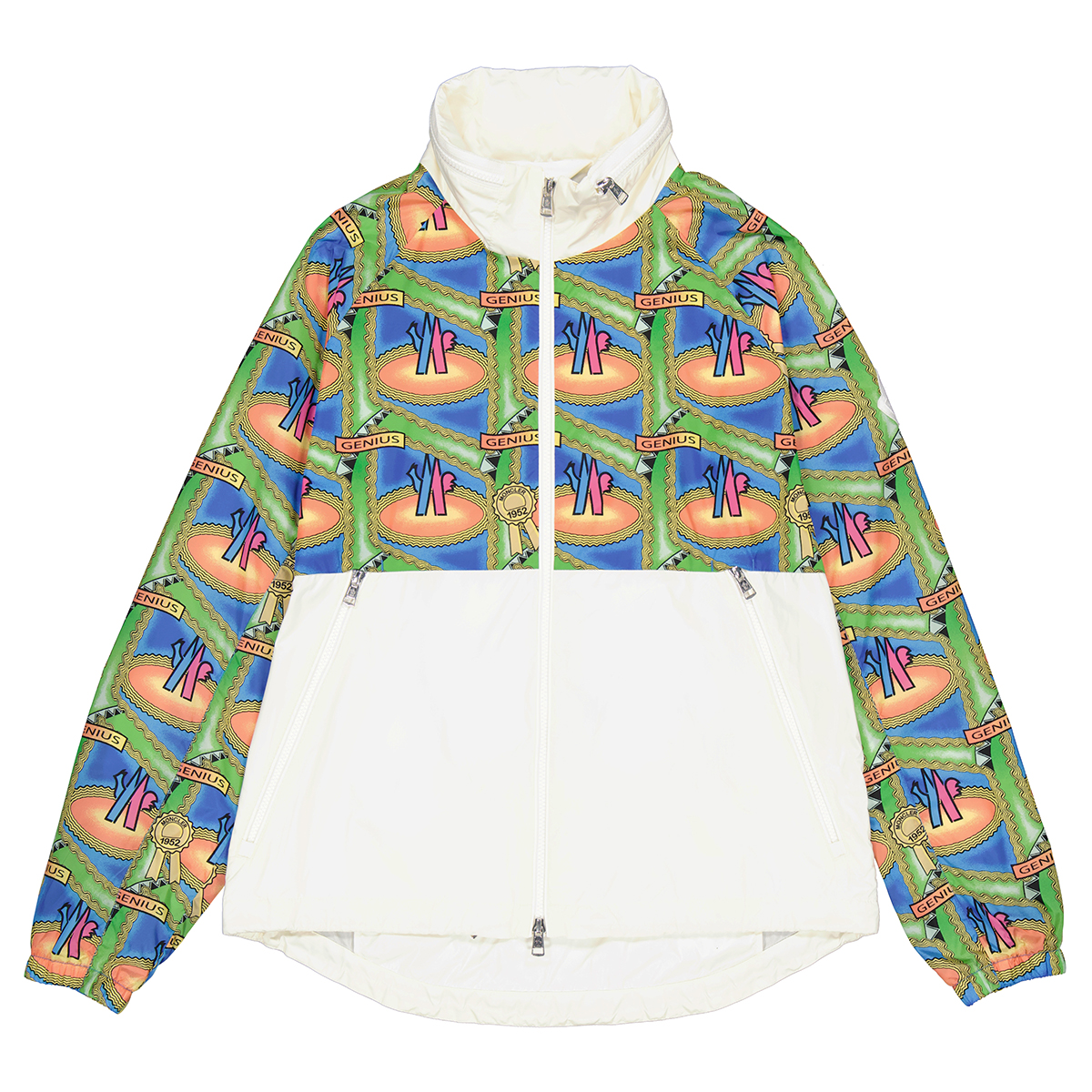 Moncler Colorblock Nylon Genius Print Octa Jacket, Brand Size 4 (X ...