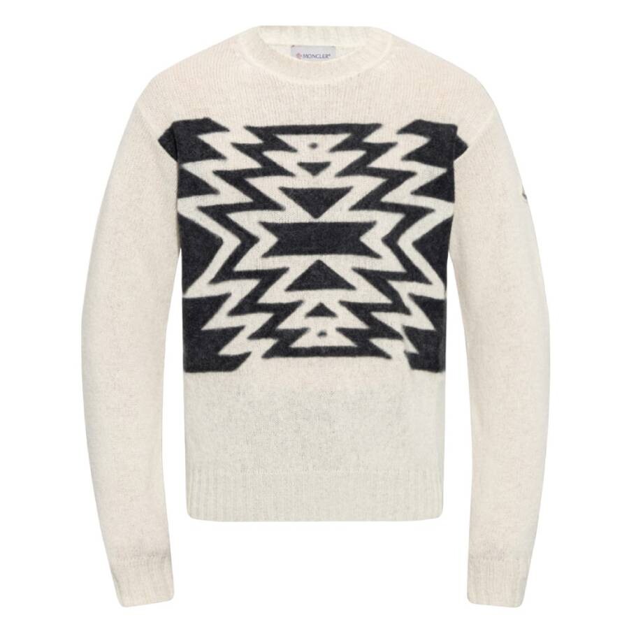Moncler Girocollo Intarsia Knit Pattern Sweater, Size Large ...