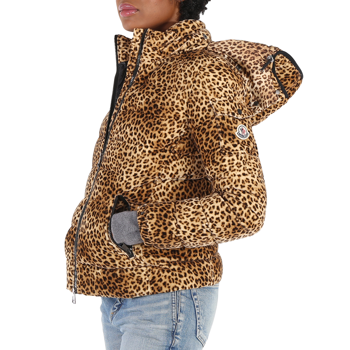 Moncler Ladies Bady Leopard Print Down Jacket, Brand Size 0 (X-Small ...