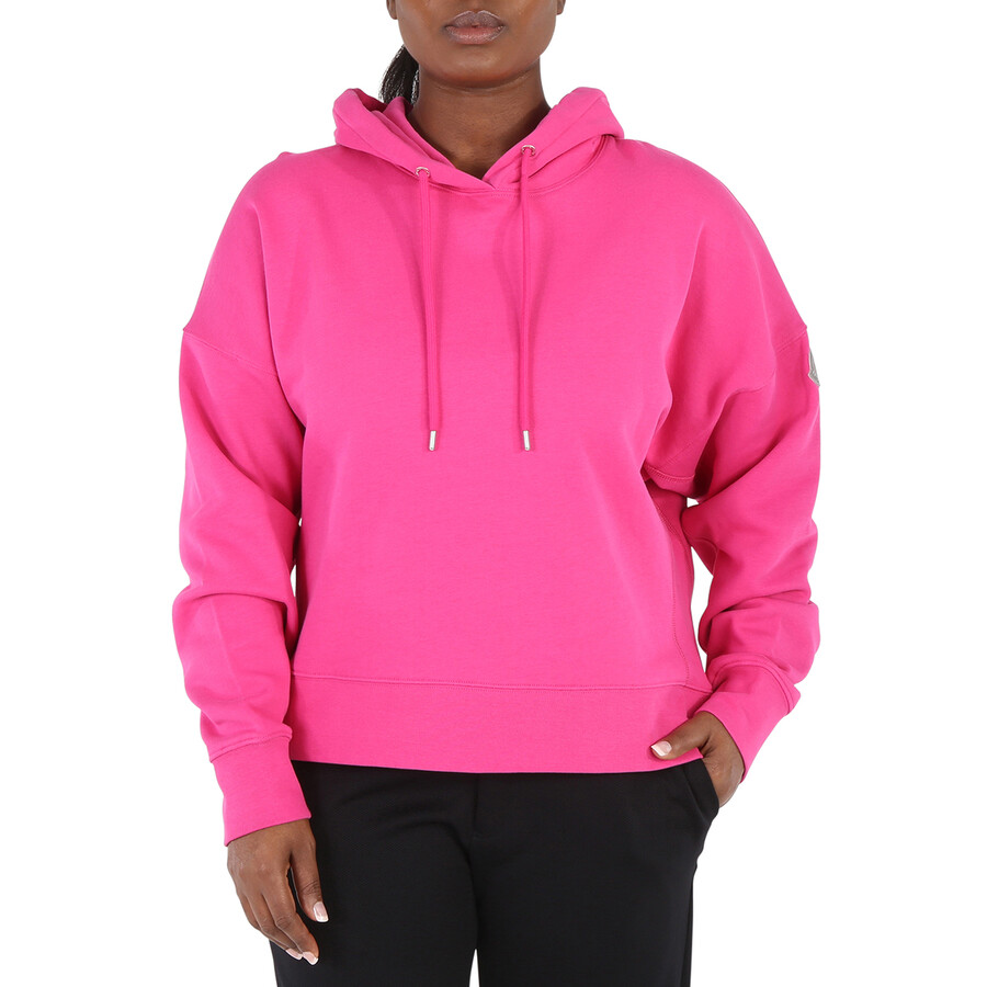 Moncler Ladies Pastel Pink Logo-print Pullover Hoodie, Size Small ...