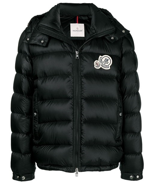 Moncler Men's Black Bramant Logo Padded Jacket, Brand Size 2 (Medium ...