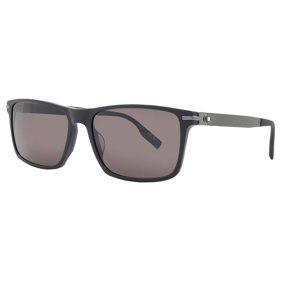 Montblanc Grey Rectangular Men's Sunglasses MB0249S 001 59 Montblanc ...