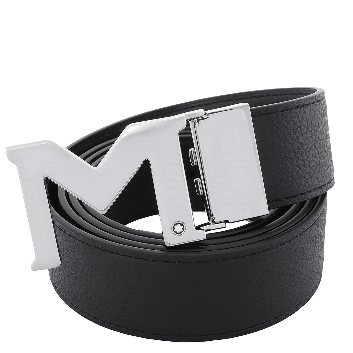 Montblanc M Buckle Black 35 mm Reversible Leather Belt 127697 ...