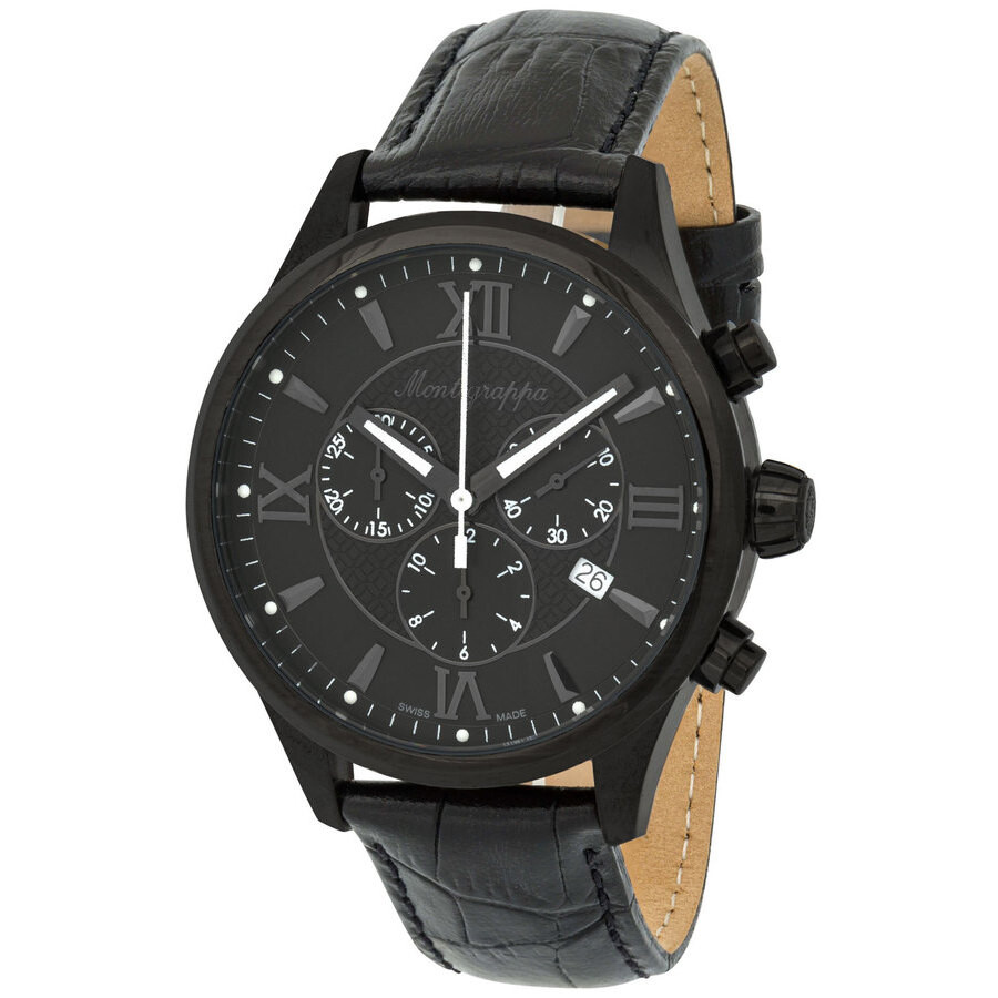 Montegrappa Fortuna Chronograph Quartz Black Dial Men's Watch IDFOWCLG ...
