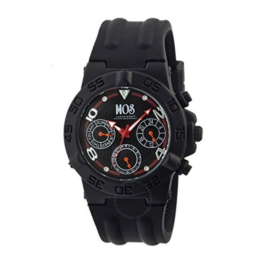 Mos Amsterdam Multi-Function Black Dial Black Silicone Watch AM101 ...