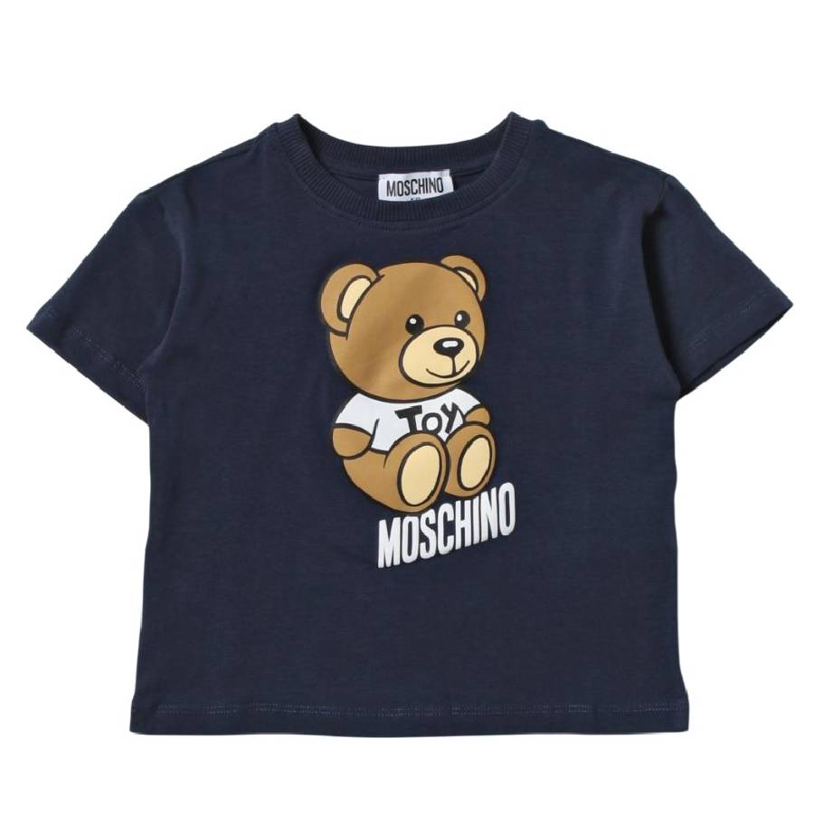 Moschino Boys Bear-Print Short Sleeve Cotton T-Shirt, Size 10 HMM046 ...
