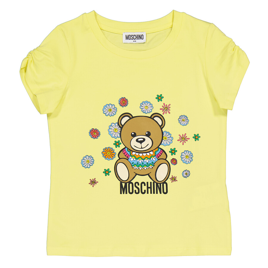 Moschino Girls Lemon Logo-Print Cotton T-Shirt, Size 8 HDM04T-LBA00 ...