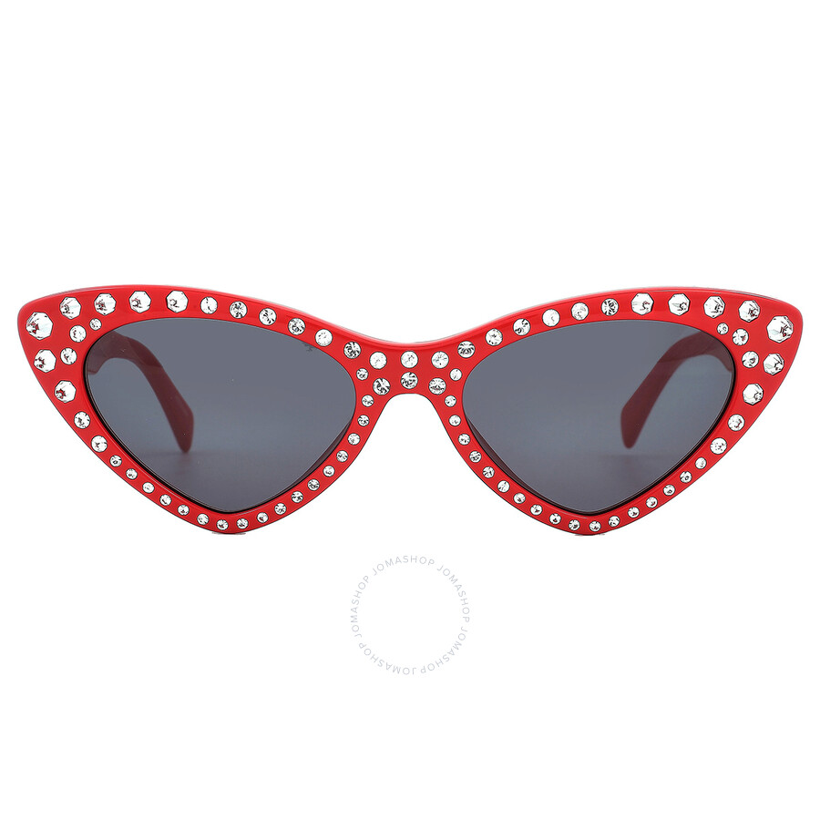 Moschino Grey Cat Eye Ladies Sunglasses MOS006/S/STR 0C9A/IR 52 716736413365 - Sunglasses - Jomashop