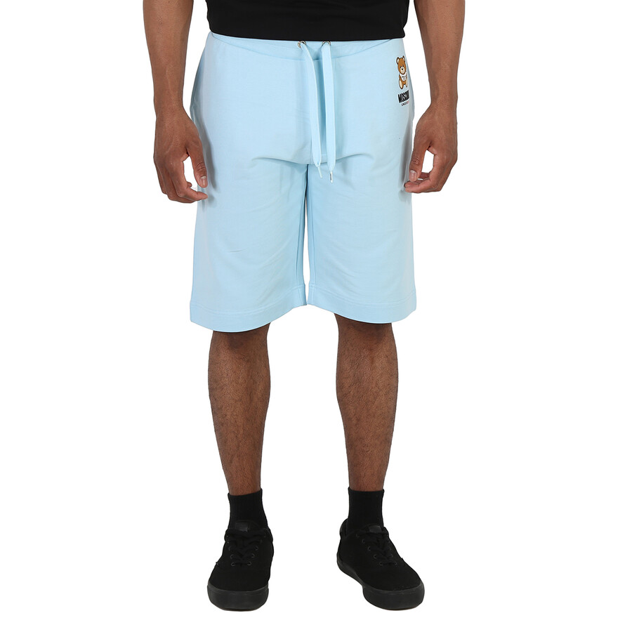 Moschino Men's Blue Teddy Logo Embroidered Drawstring Shorts, Size ...