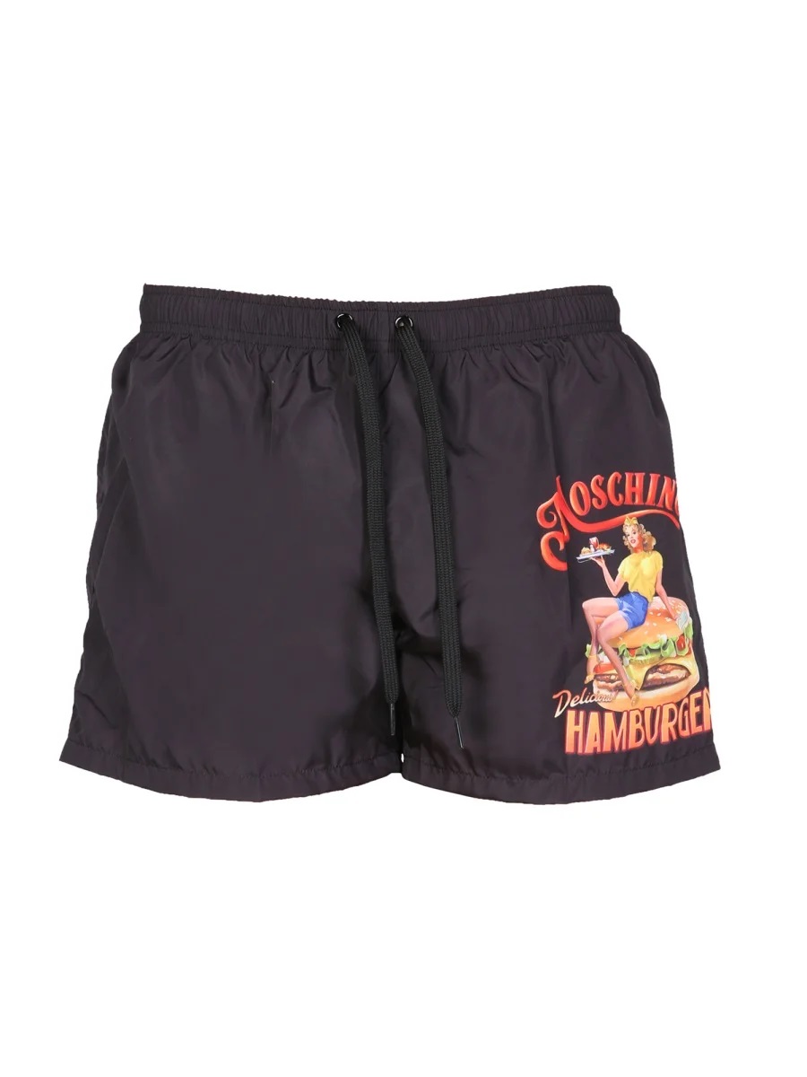 Moschino Men's Fantasy Print Graphic Printed Shorts, Brand Size 52 (US ...