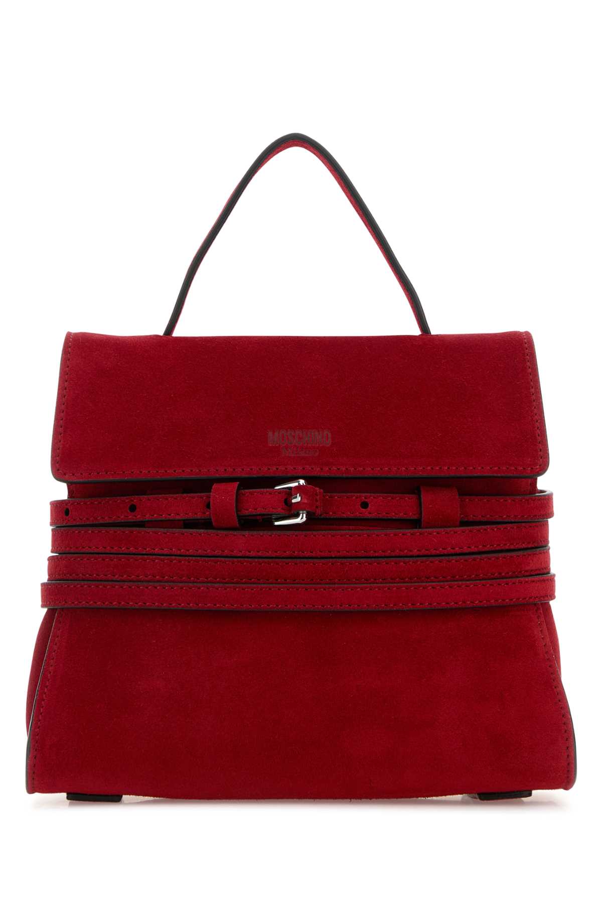 Moschino Red Suede Small Tie Me Handbag MC4226PP0NOFO 50A - Handbags ...