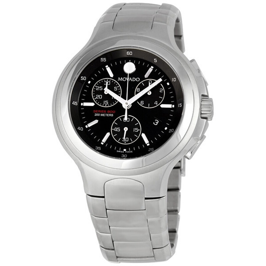 Movado 800 Chronograph Quartz Black Dial Men's Watch 2600038 ...