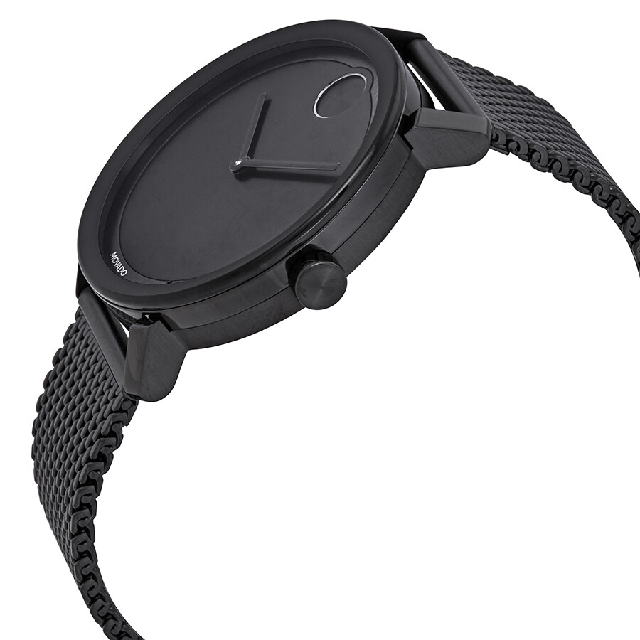 Movado Bold Black Dial Men's Stainless Steel Mesh Watch 3600562 - Bold ...