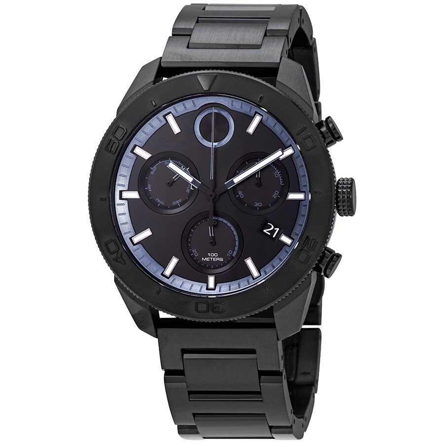 Movado Bold Black Ion Plated Men's Chronograph Watch 3600514 ...