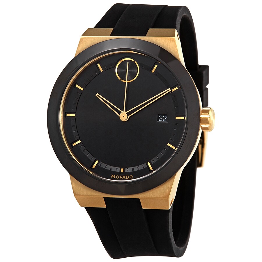 Movado Bold Quartz Black Dial Black Silicone Men's Watch 3600623 ...