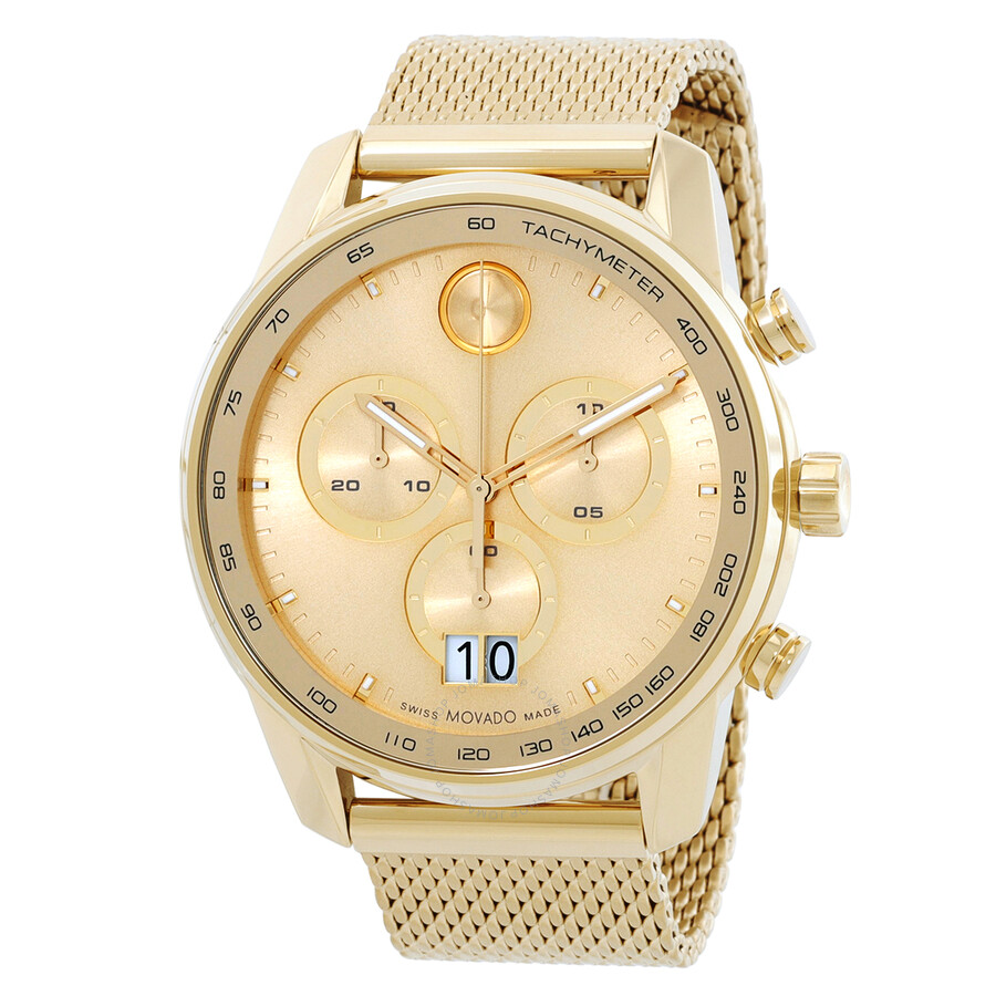 Movado Bold Verso Chronograph Quartz Gold Dial Men's Watch 3600911 ...