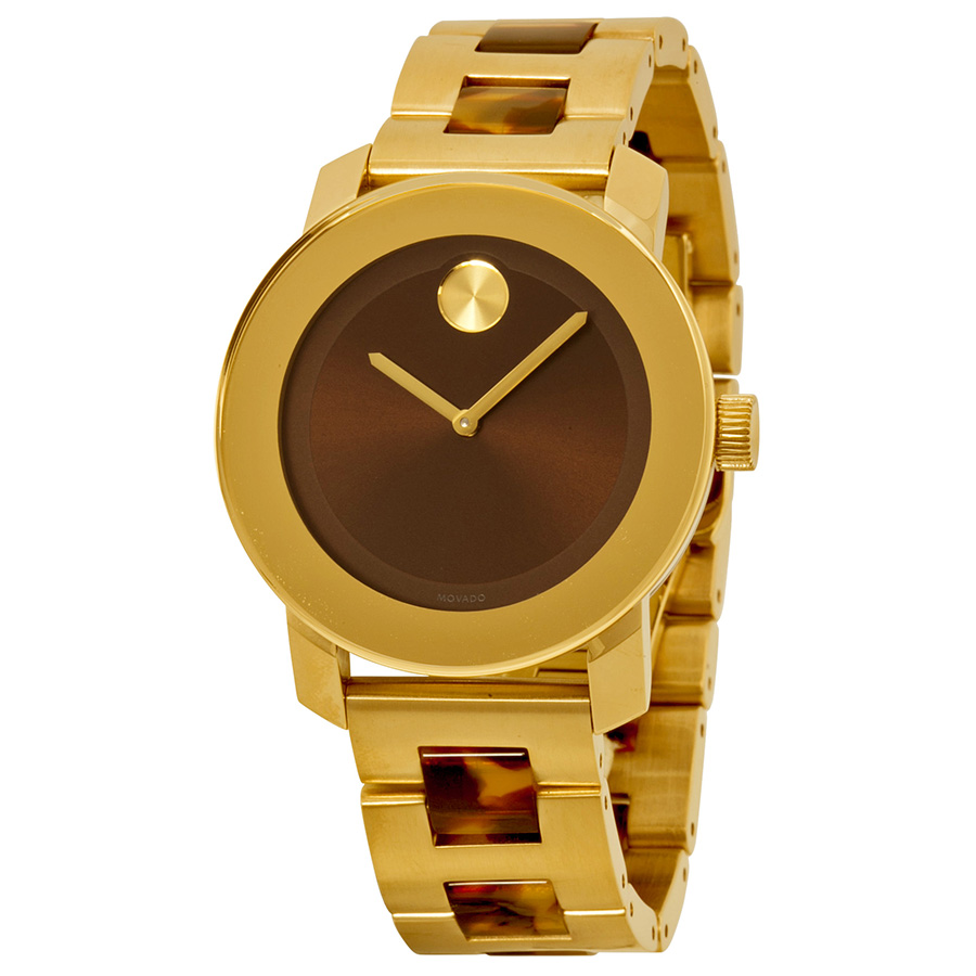 Movado Bold Yellow Gold-tone with Horn Acetate Watch 3600111 - Watches ...