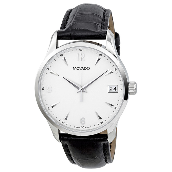 Movado Circa White Dial Leather Men's Watch 0606569 885997038249 ...