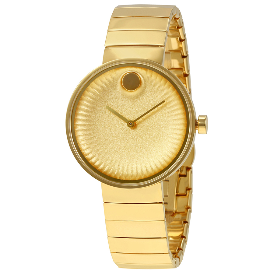 Movado Edge Yellow Gold Aluminum Dial Ladies Watch 3680014 885997184861 ...