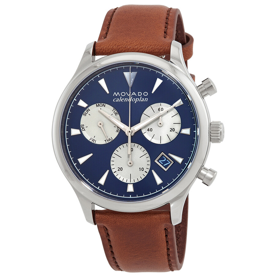 Movado Heritage Chronograph Quartz Blue Dial Men's Watch 3650113 ...