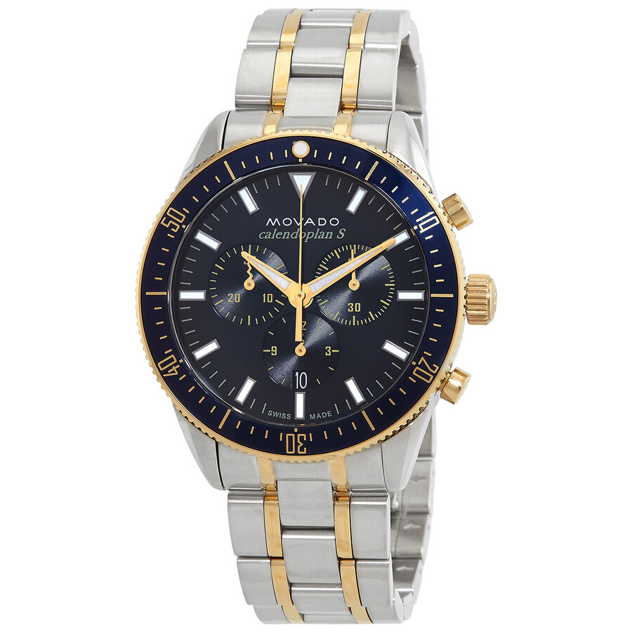 Movado Heritage Chronograph Quartz Blue Dial Men's Watch 3650126 ...