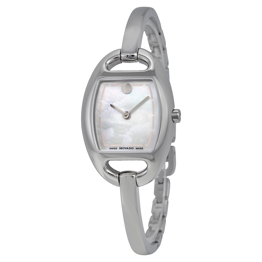 Movado Museum Mother of Pearl Dial Stainless Steel Bangle Ladies Watch ...