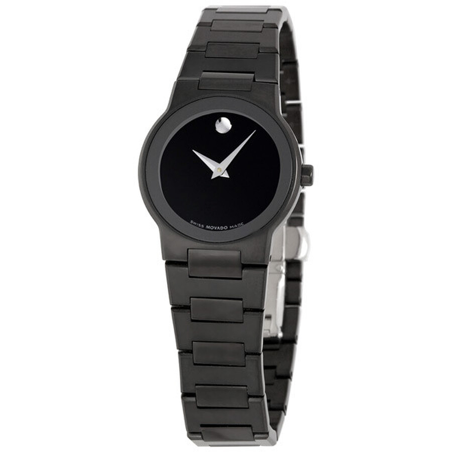 Movado Museum Safiro Quartz Black Dial Ladies Watch 0605900 ...